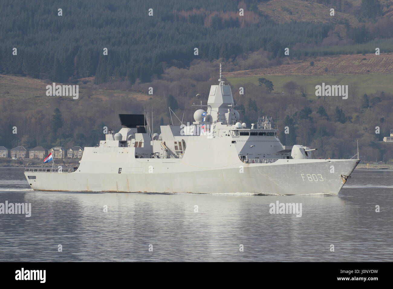 HNLMS Tromp (F803), a De Zeven Provincien-class frigate of the Royal ...