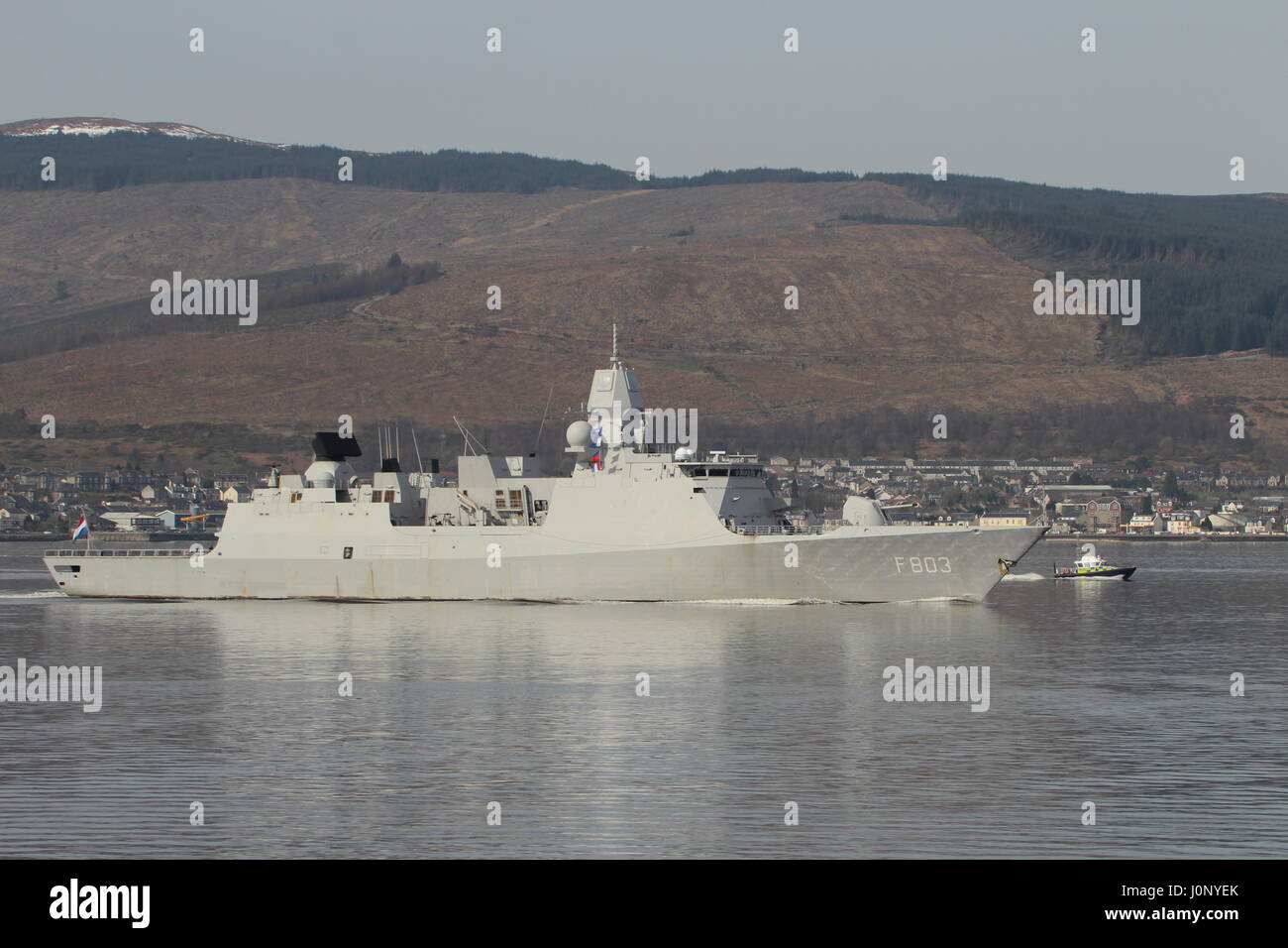 HNLMS Tromp (F803), a De Zeven Provincien-class frigate of the Royal ...