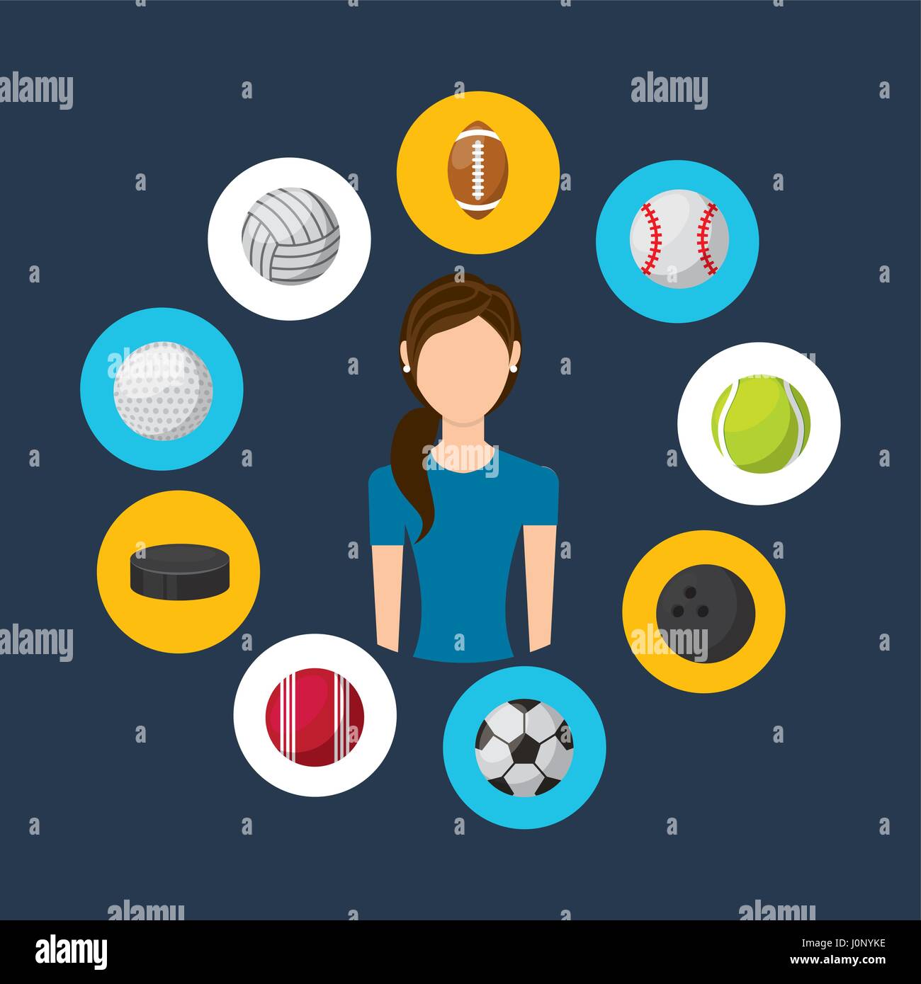 athlete avatar with sports equipment Stock Vector Image & Art - Alamy