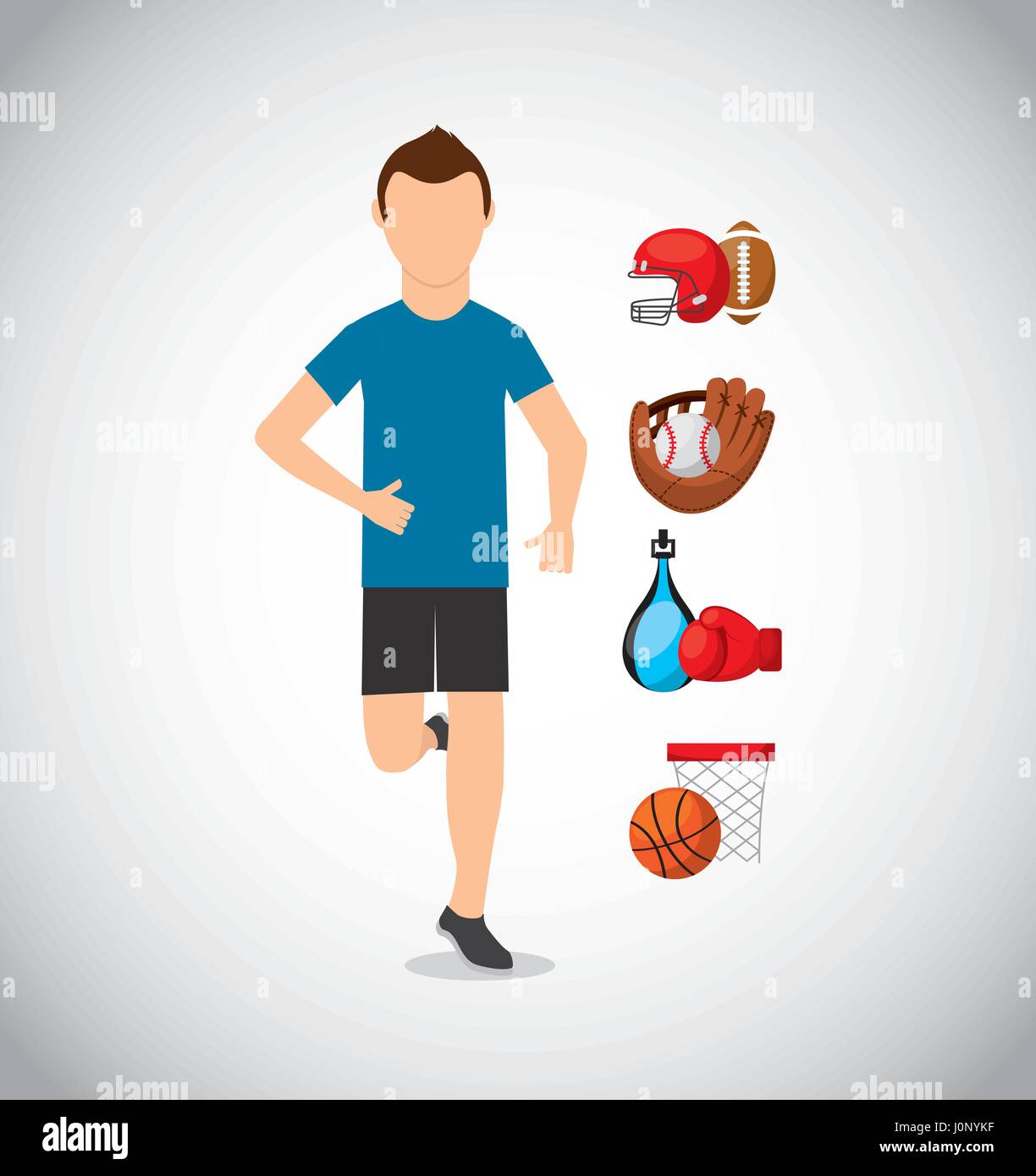 athlete avatar with sports equipment Stock Vector Image & Art - Alamy