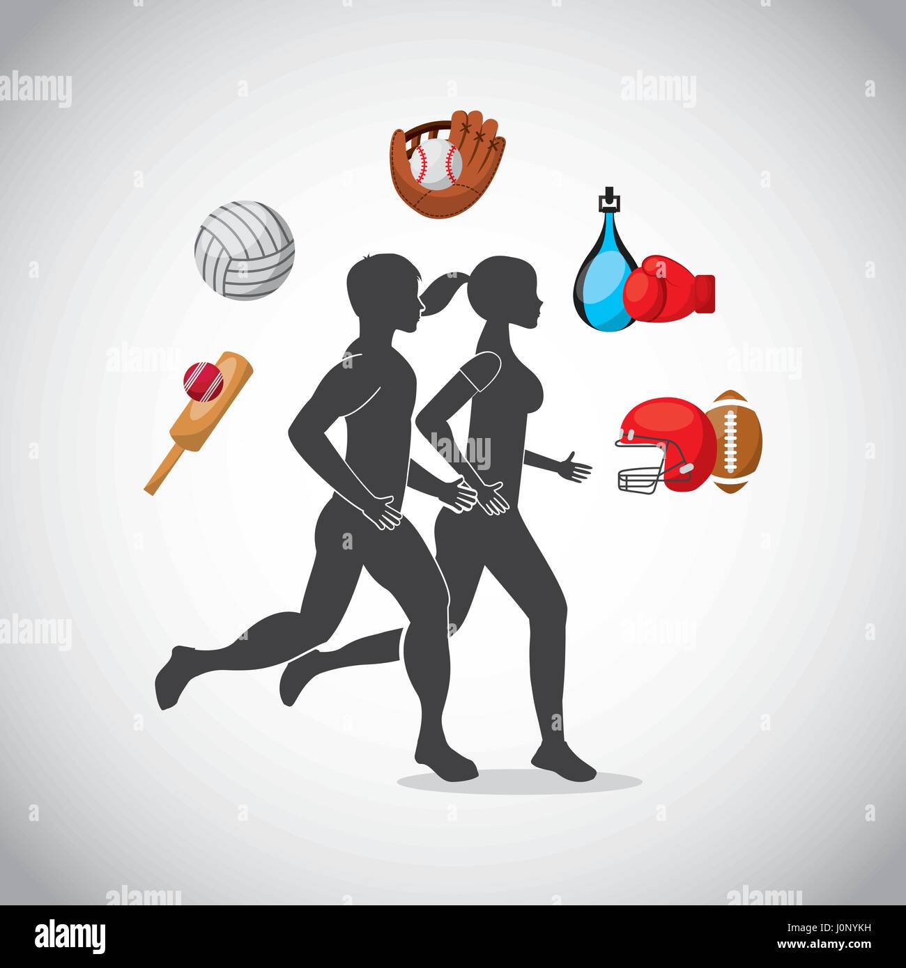 athlete avatar with sports equipment Stock Vector Image & Art - Alamy