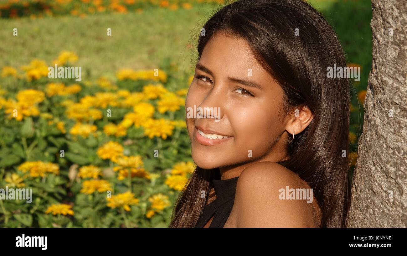 Smiling Hispanic Girl Stock Photo - Alamy