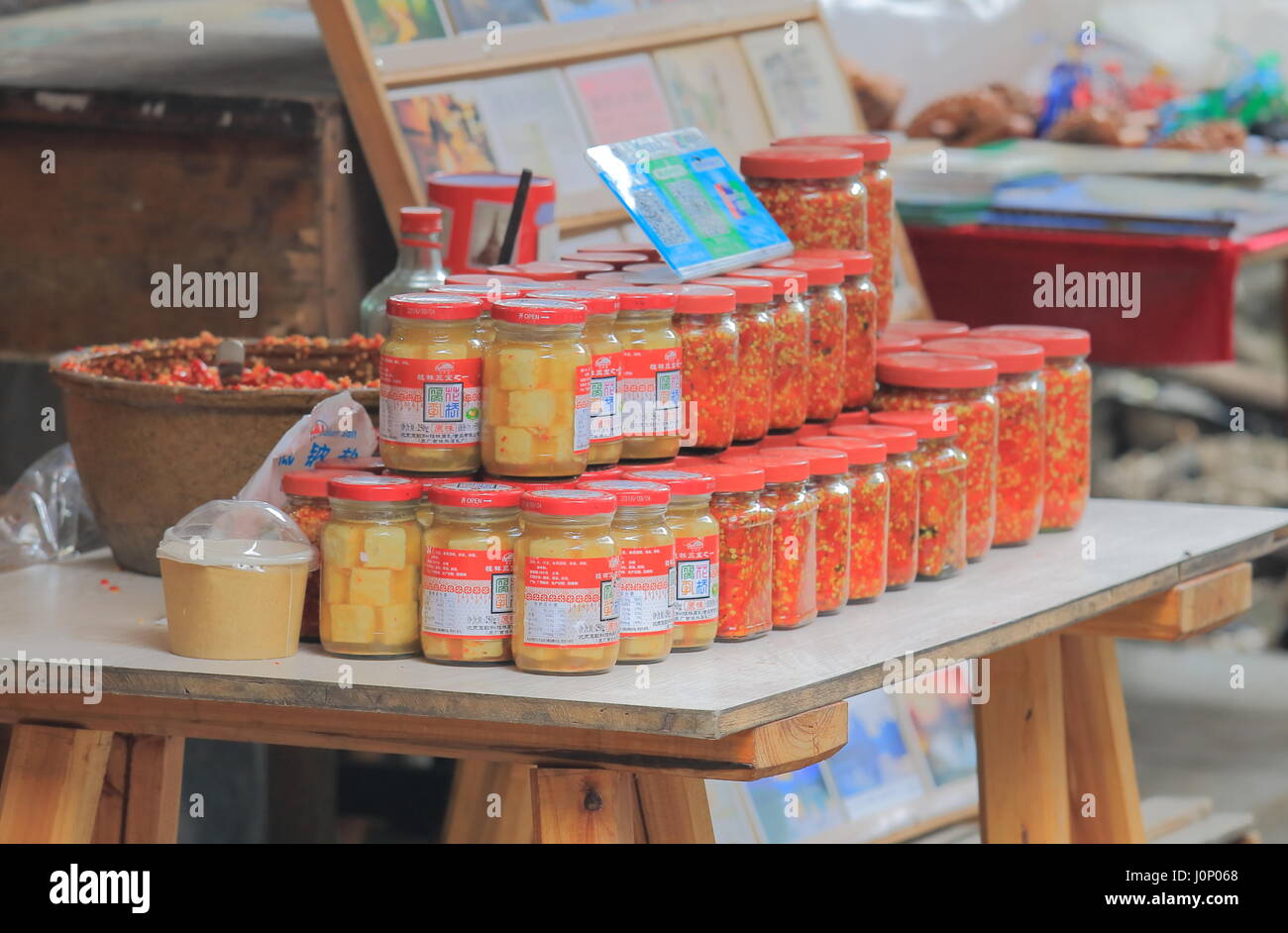 Traditional Chinese spice food sold in Xingping historical village in ...