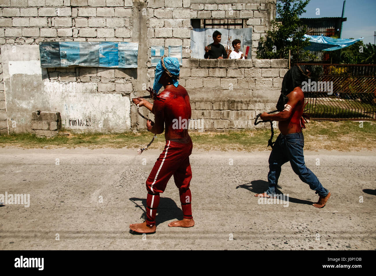 Pampanga, Philippines. 14th Apr, 2017. Hundreds of penitents walked ...