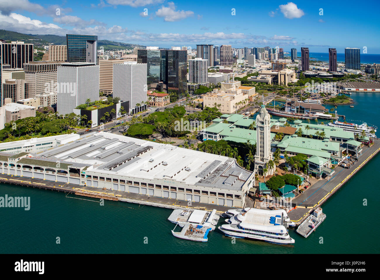 Aerial honolulu aloha tower hi-res stock photography and images - Alamy