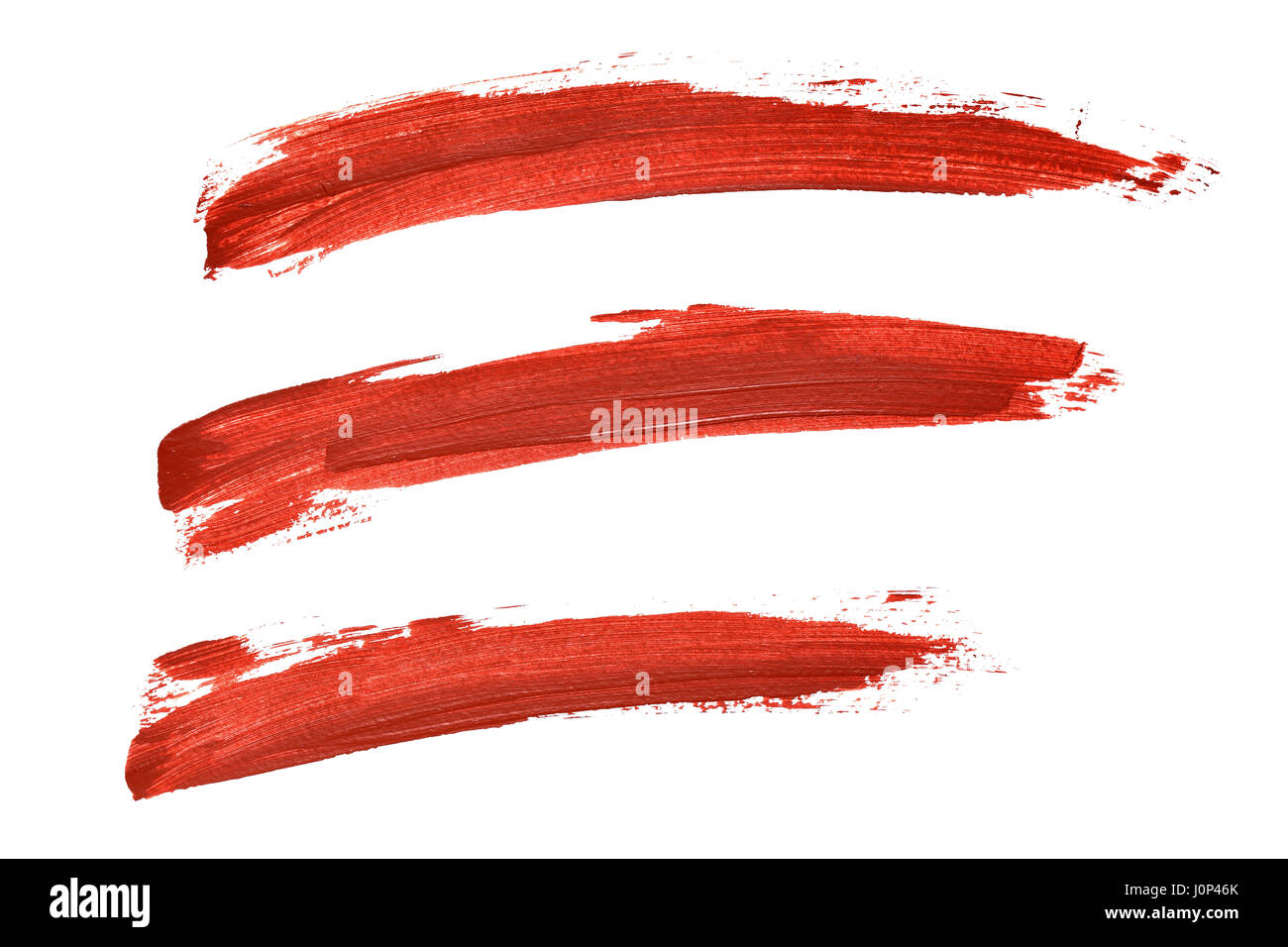 Set of red paint lines isolated on the white background Stock Photo - Alamy