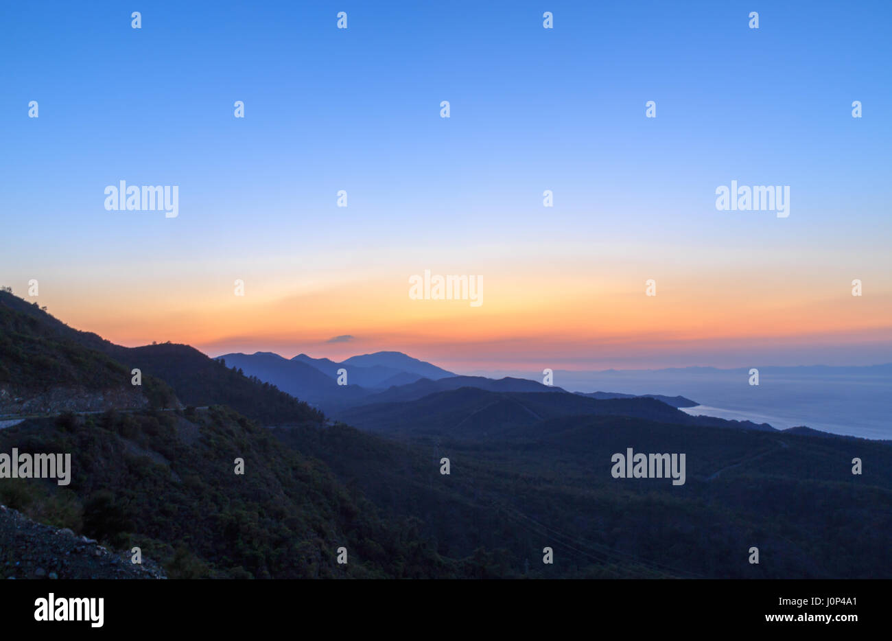 Datca mountain during sunset Stock Photo - Alamy