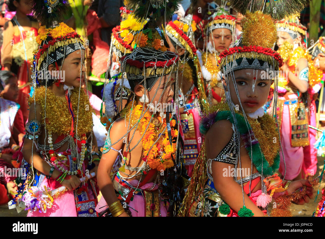 Manipuri boys perform dances during Ras Leela festival, in Madhabpur ...
