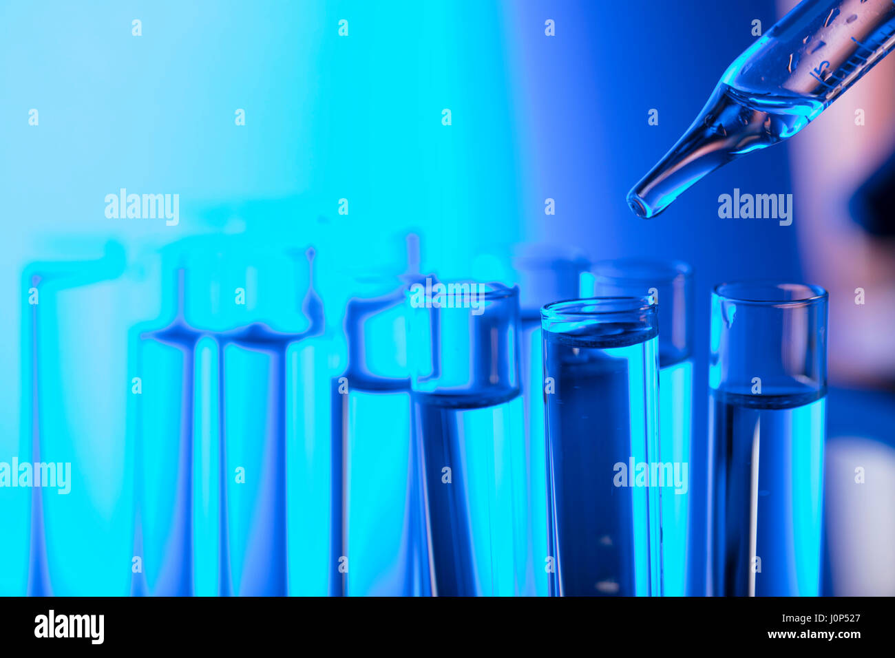 Laboratory theme. Laboratory experiment. Test tubes. Scietific lab ...