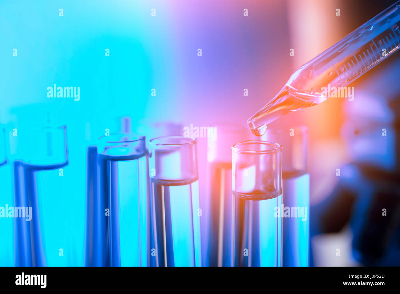 Laboratory theme. Laboratory experiment. Test tubes. Scietific lab ...