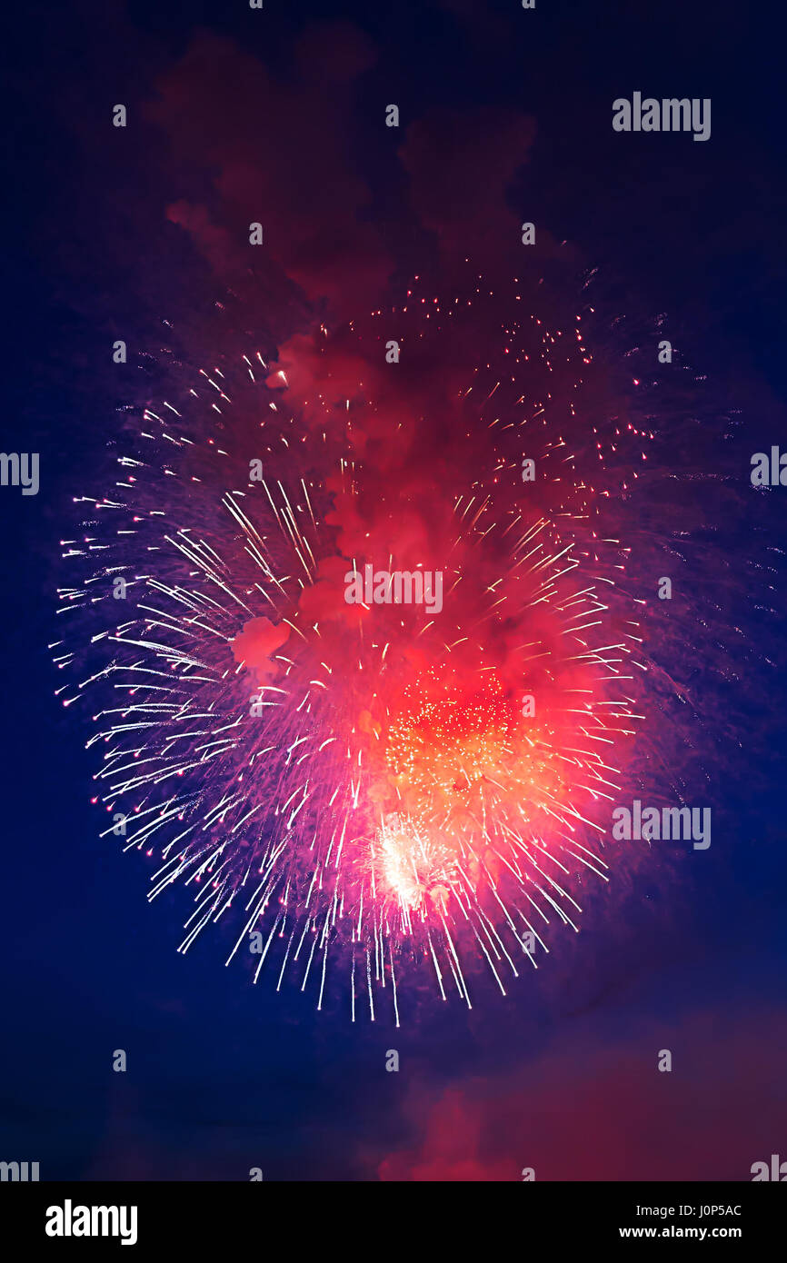 Perfect celebration act firework on a dark sky Stock Photo - Alamy