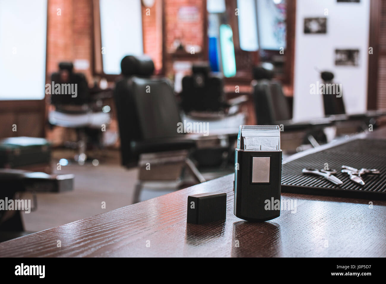 Barber shop table hi-res stock photography and images - Alamy