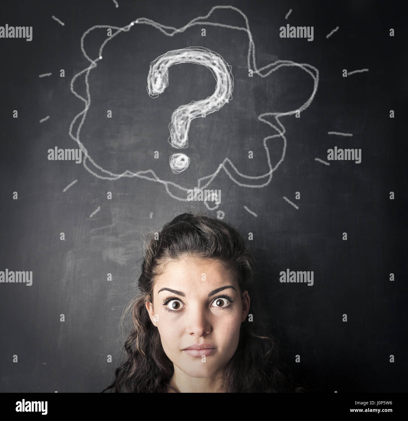 Cartoon confused girl hi-res stock photography and images - Alamy