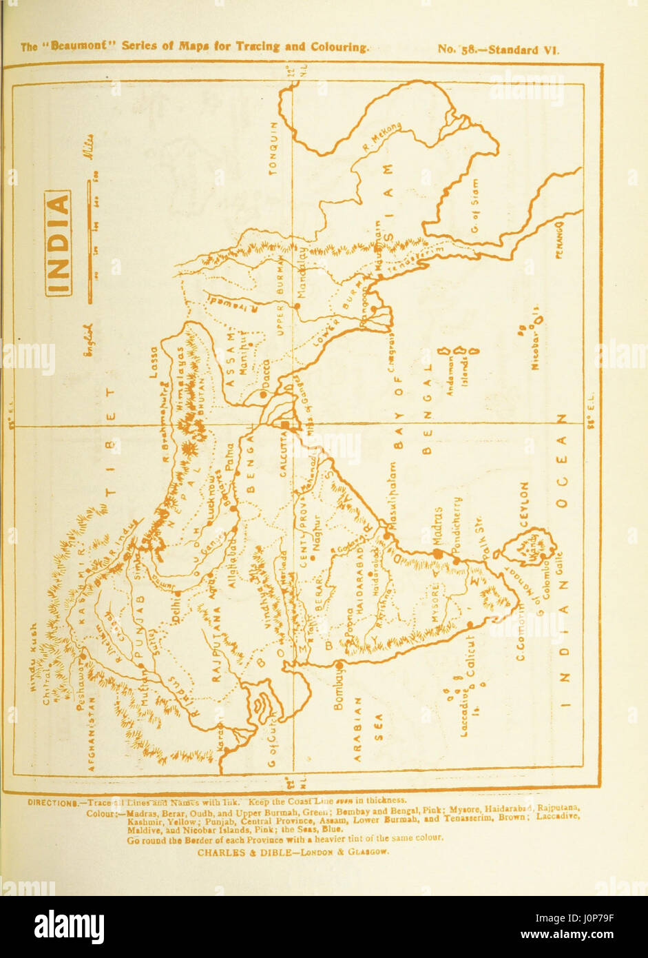 The image from 'How to Draw and Colour a Map' shows an example of a ...