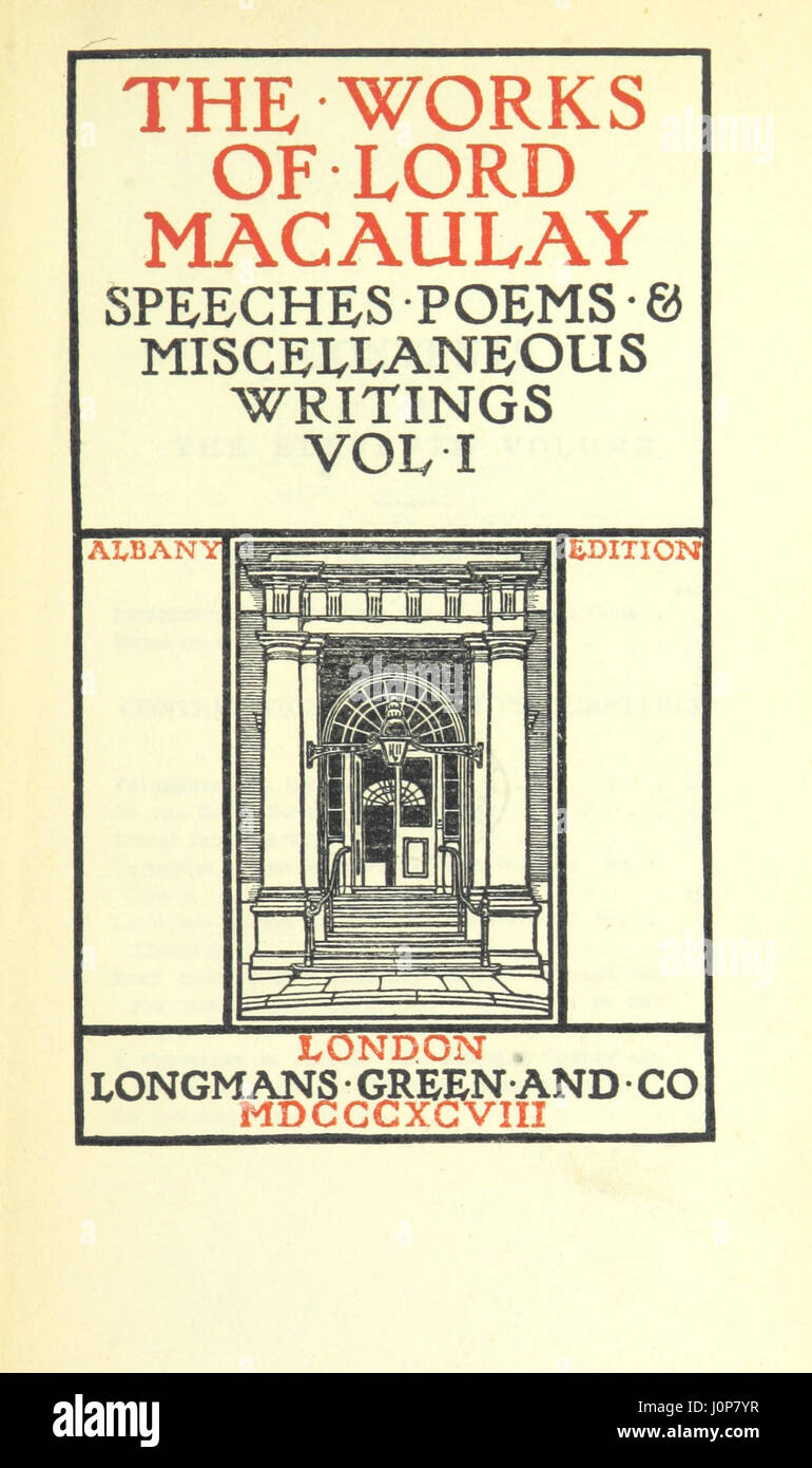 This edition of 'The Works of Lord Macaulay' includes his extensive ...