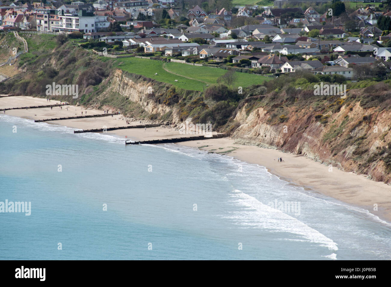 Views from the top of Ballard Cliffs over Swanage Bay Stock Photo - Alamy