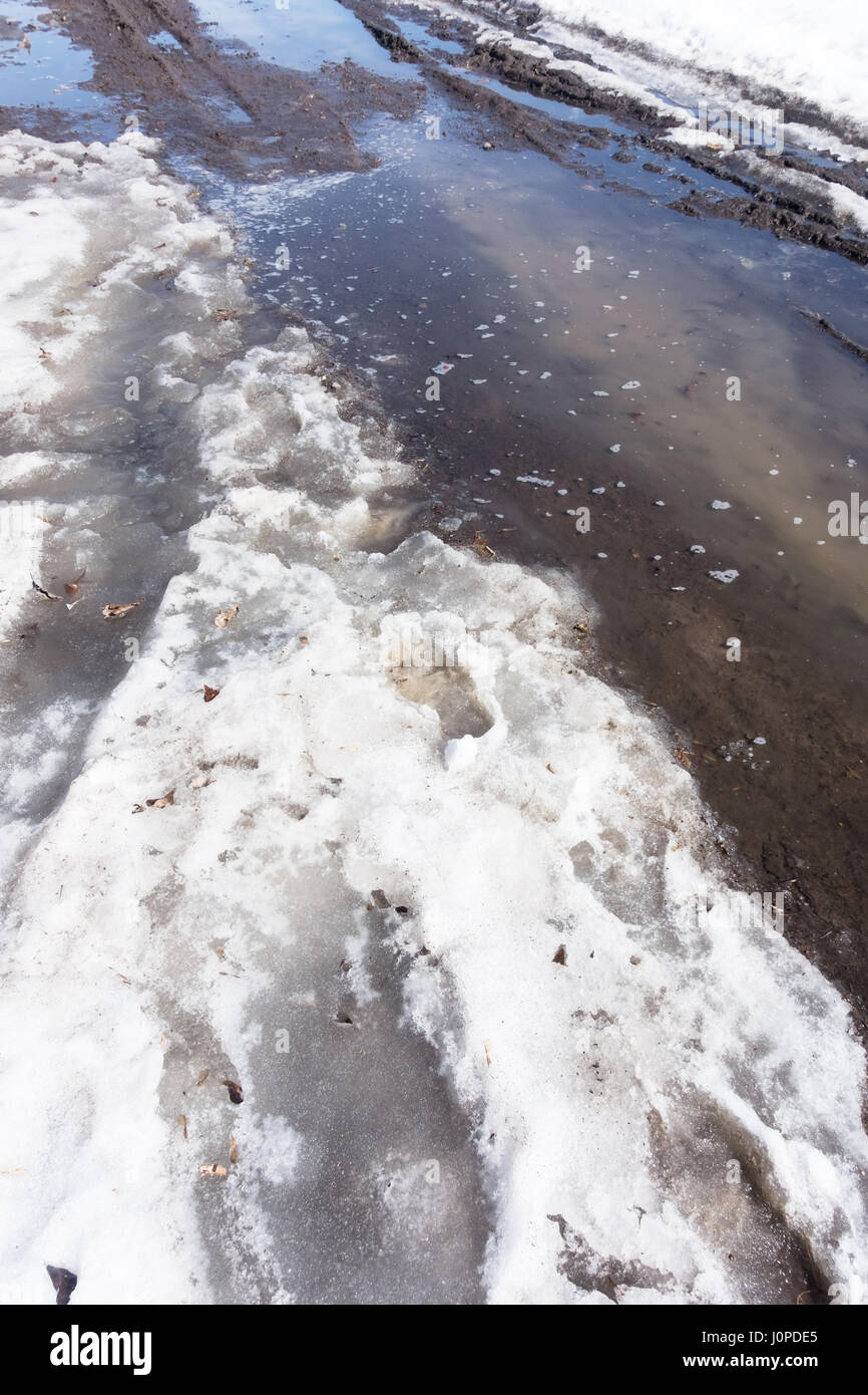 spring dirty road Stock Photo - Alamy