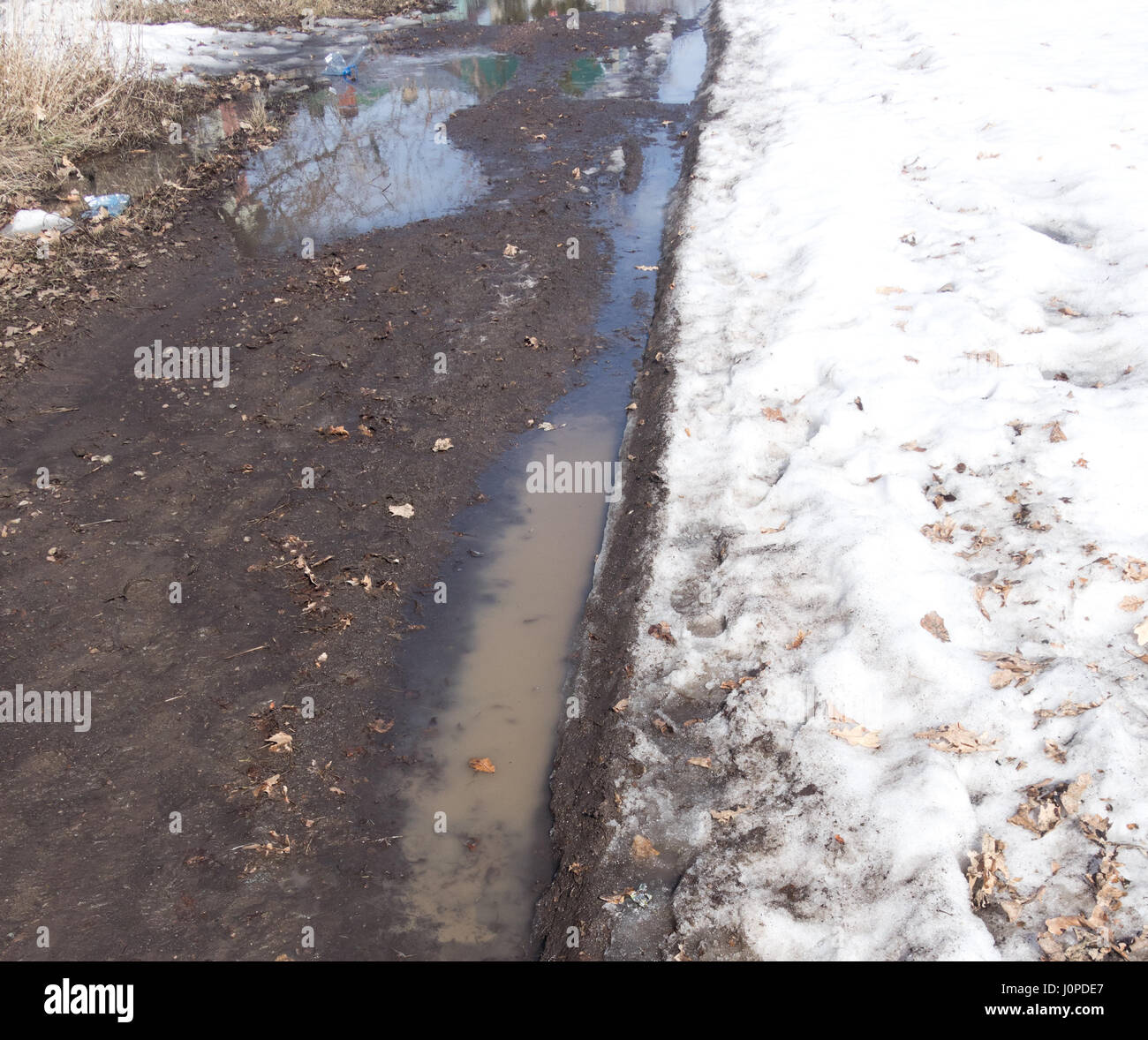 spring dirty road Stock Photo - Alamy