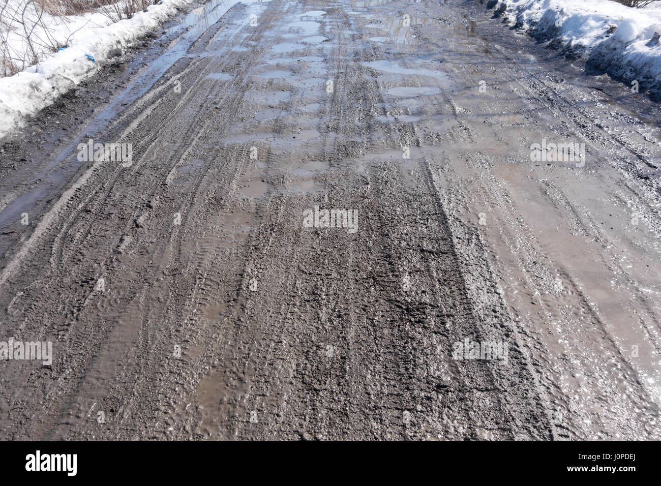spring dirty road Stock Photo - Alamy