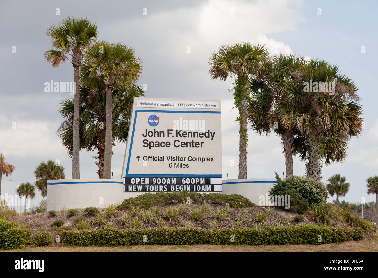 Cape Canaveral, USA - June, 8th 2012: Sign indicating the way to the ...