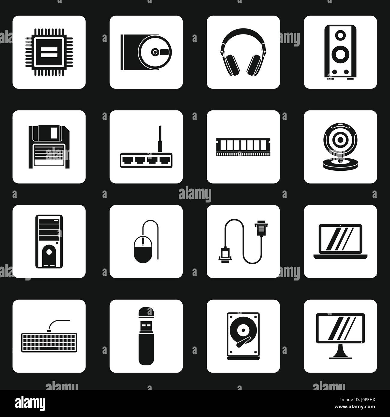 Computer equipment icons set, simple style Stock Vector Image & Art - Alamy