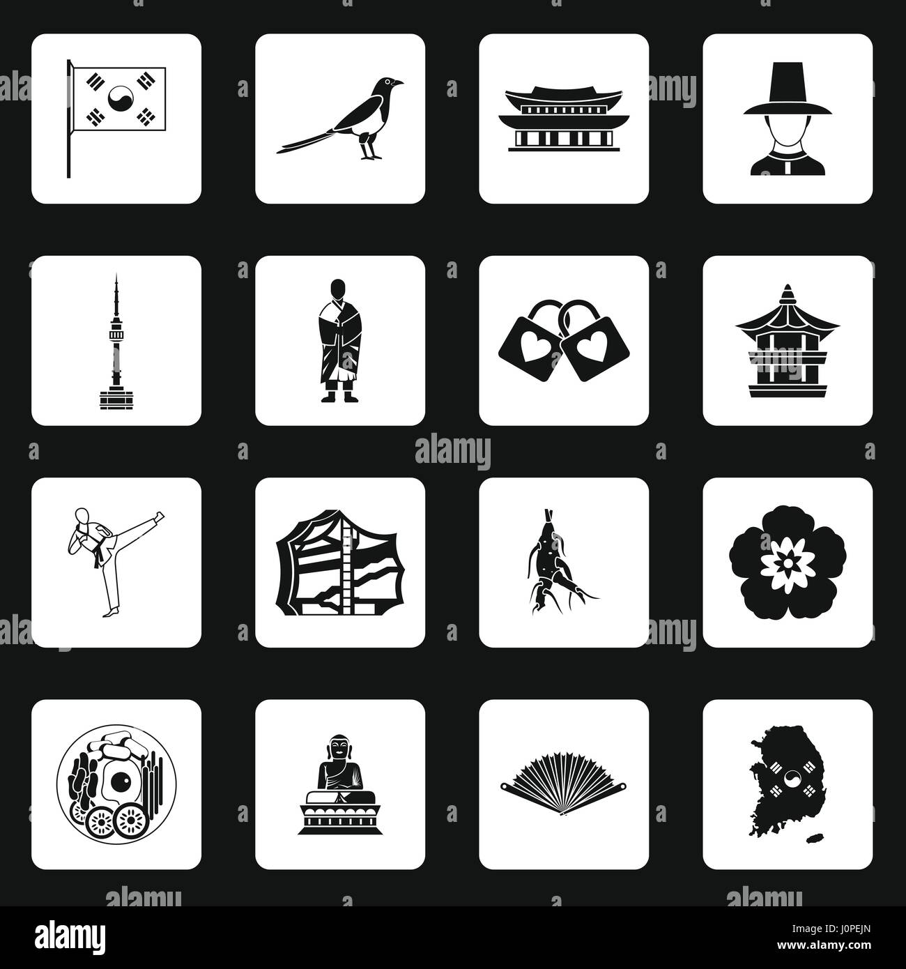South Korea icons set, simple style Stock Vector Image & Art - Alamy