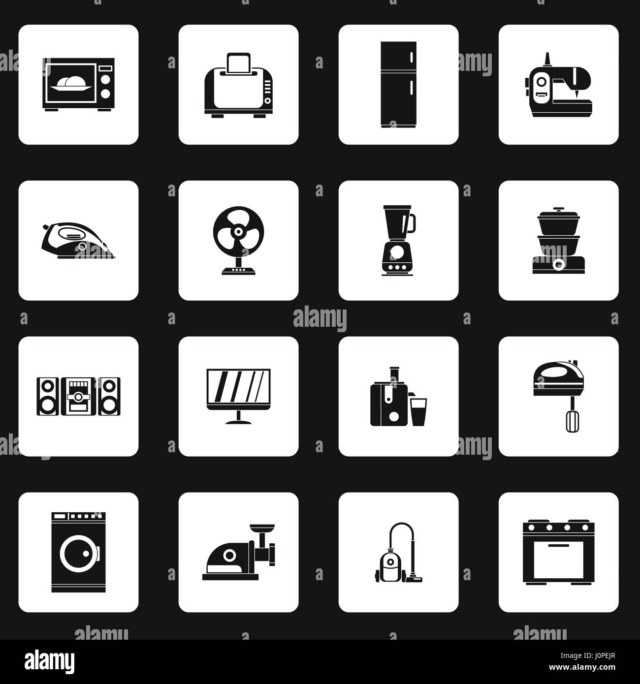 Household appliance icons set, simple style Stock Vector Image & Art ...