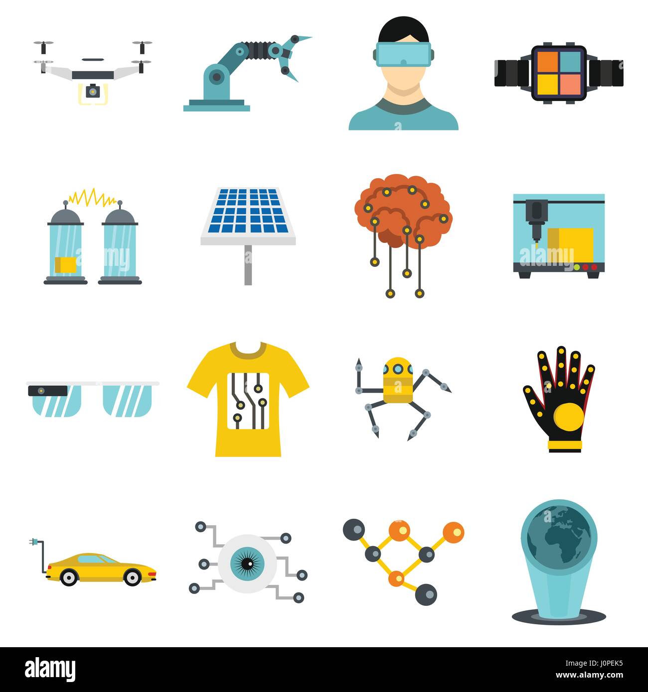 New technologies icons set, flat style Stock Vector Image & Art - Alamy