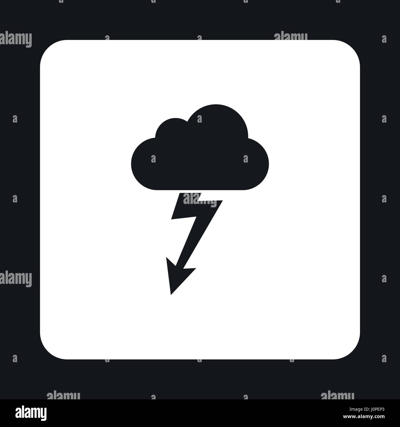 Cloud and lightning icon, simple style Stock Vector Image & Art - Alamy