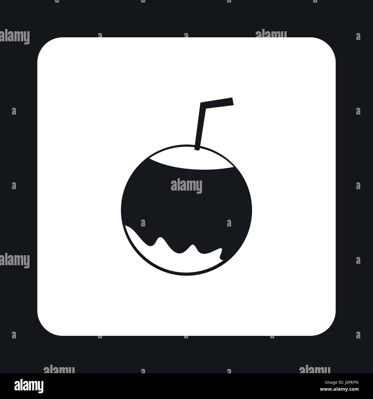 Coconut cocktail icon, simple style Stock Vector Image & Art - Alamy