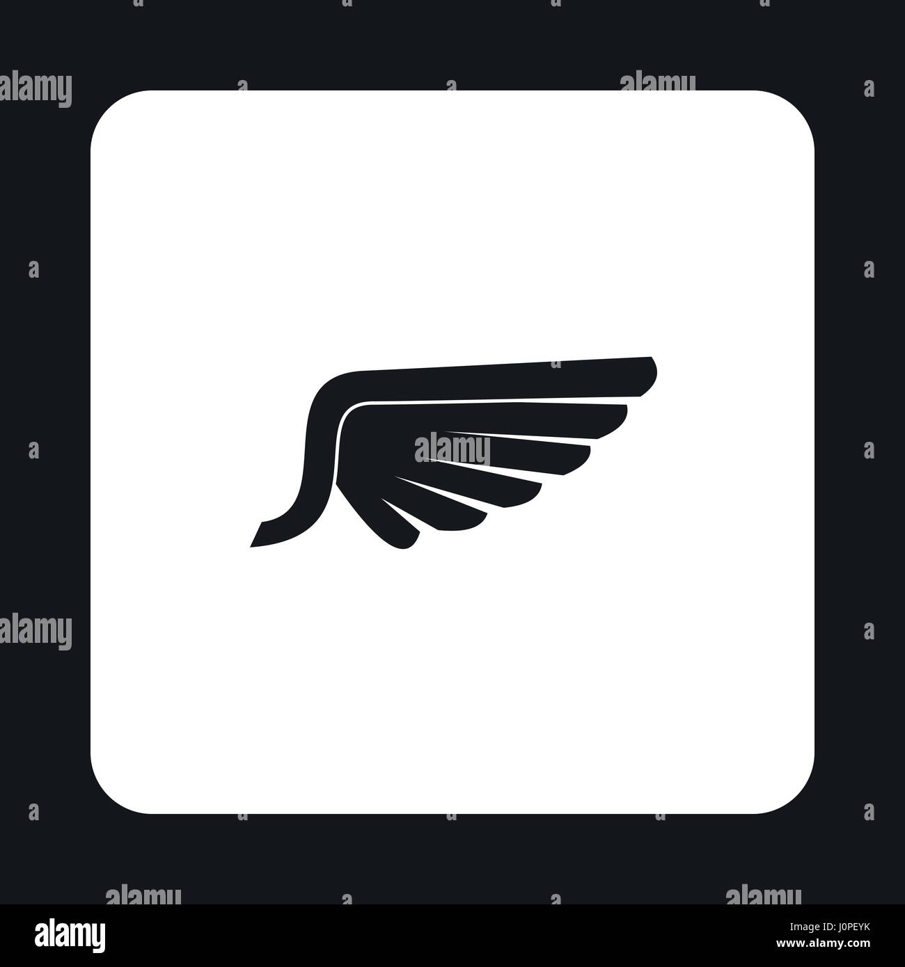 Birds wing with feathers icon, simple style Stock Vector Image & Art ...