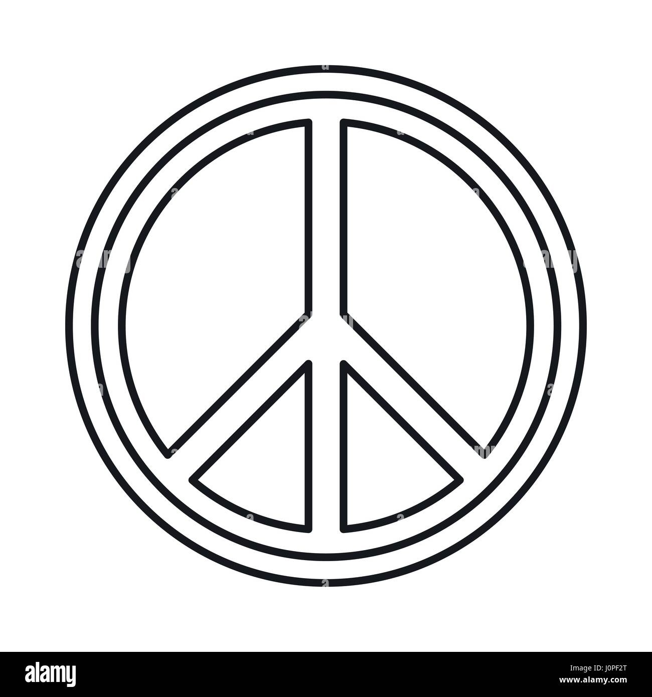 Peace sign round icon, outline style Stock Vector Image & Art - Alamy