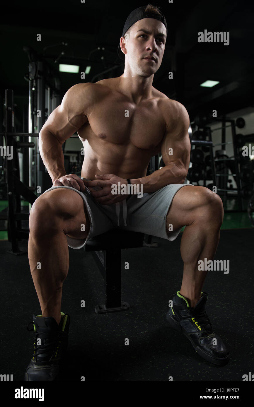 Muscular Man Resting After Exercises - Portrait Of A Physically Fit ...