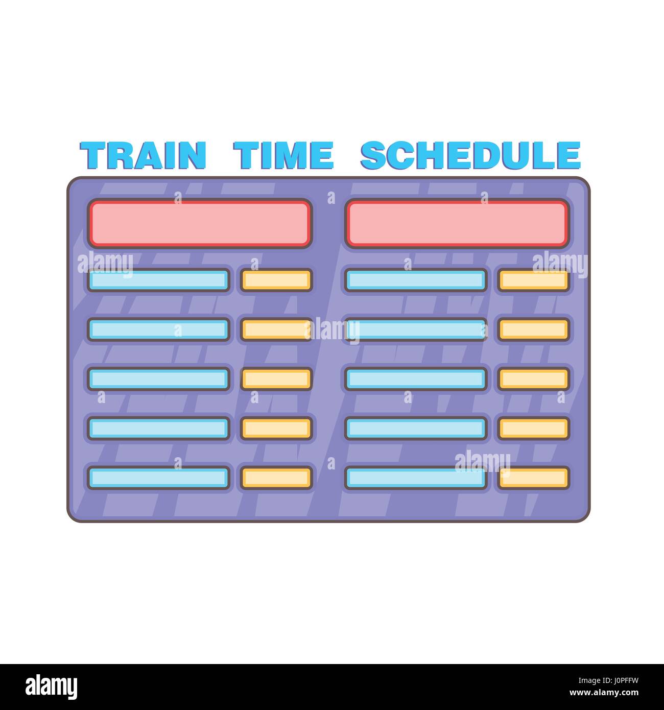 Schedule time of trains icon, cartoon style Stock Vector Image & Art ...