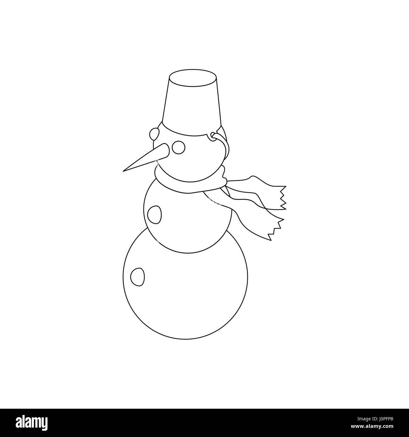 Snowman icon, outline style Stock Vector Image & Art - Alamy