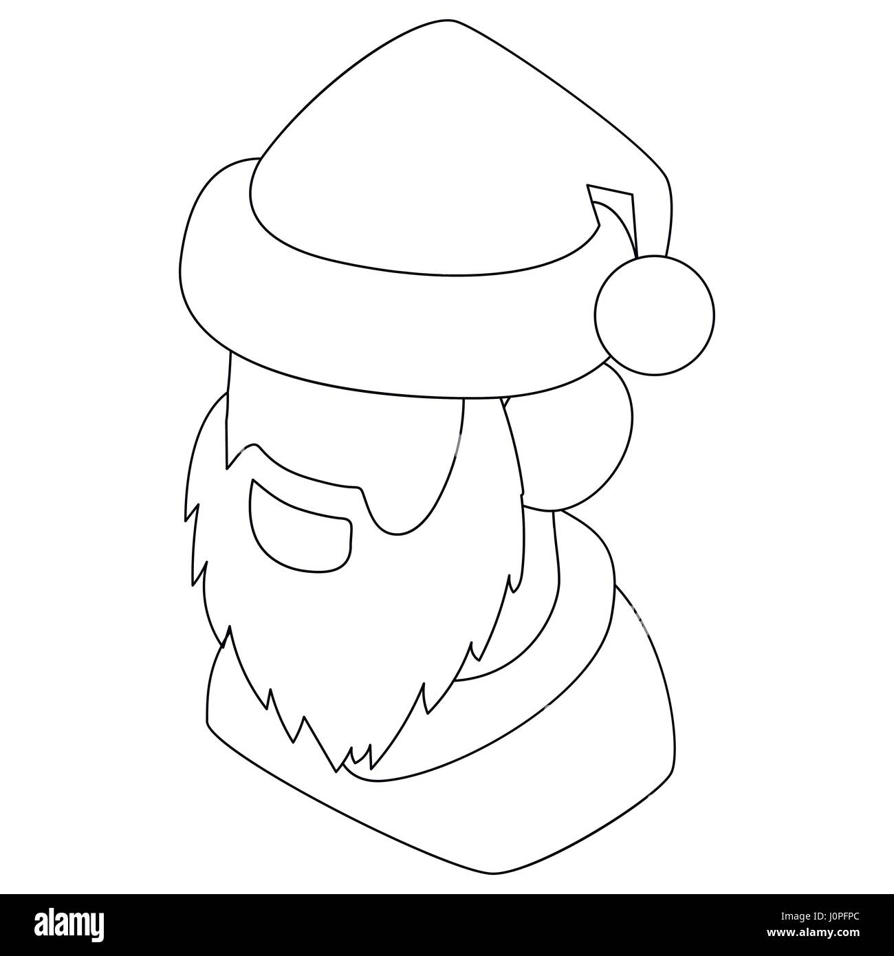 Santa Claus head icon, outline style Stock Vector Image & Art - Alamy