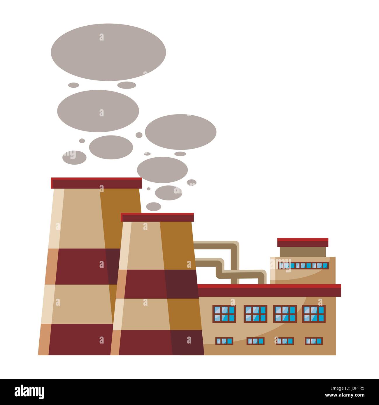 Smoke from power station Stock Vector Images - Alamy