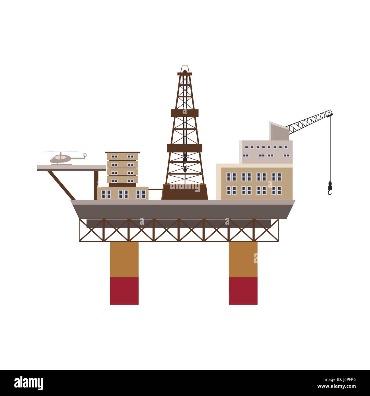 Oil rig at sea icon, cartoon style Stock Vector Image & Art - Alamy