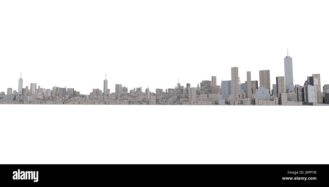 3D rendering of isolated cityscape on white background Stock Photo - Alamy