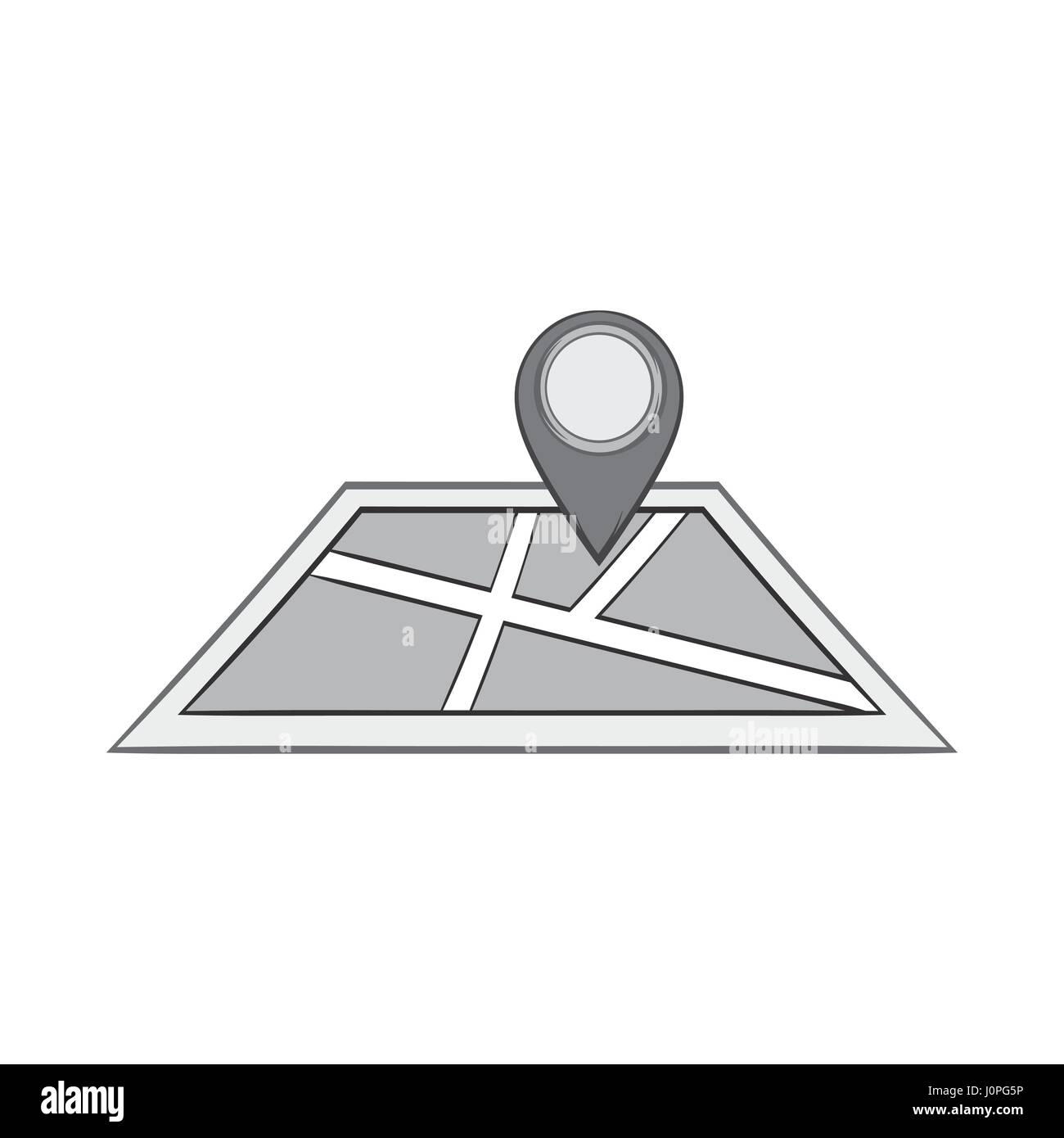 Map and JPS sign icon, black monochrome style Stock Vector Image & Art ...