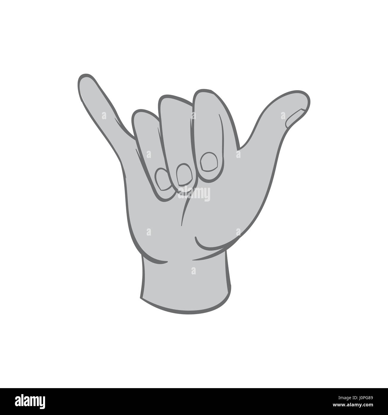 Gesture shaka icon, black monochrome style Stock Vector Image & Art - Alamy