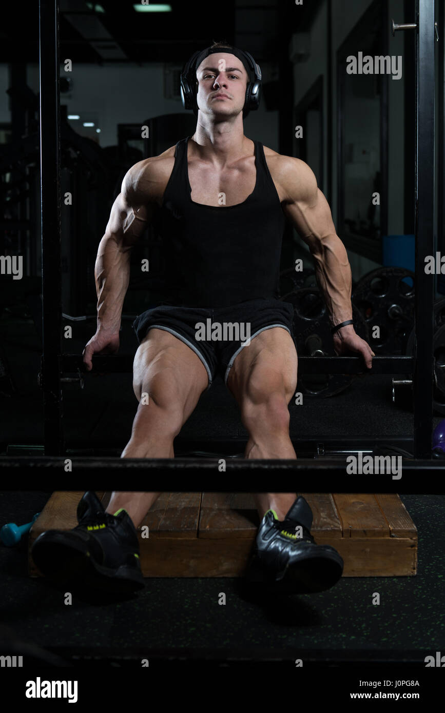 Muscular Man Resting After Exercises - Portrait Of A Physically Fit ...