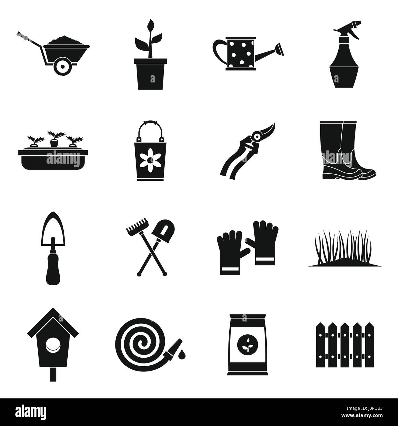 Gardening icons set, simple style Stock Vector Image & Art - Alamy