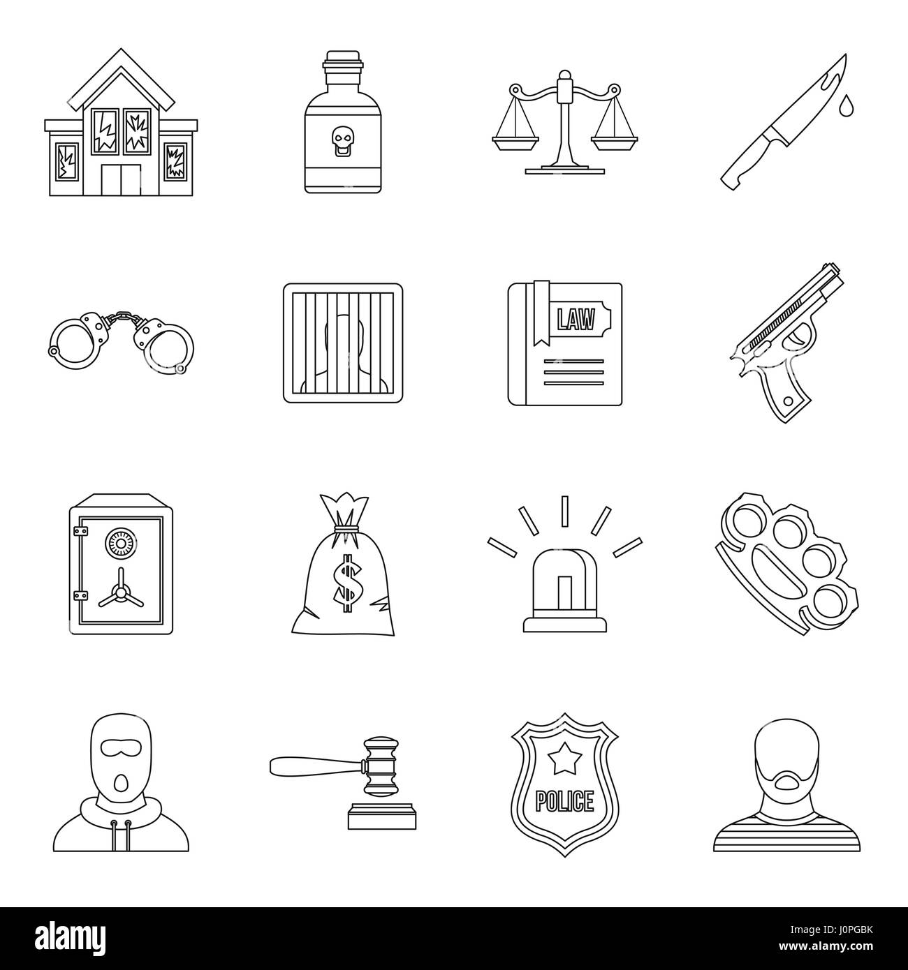 Crime Symbol Outline High Resolution Stock Photography and Images - Alamy