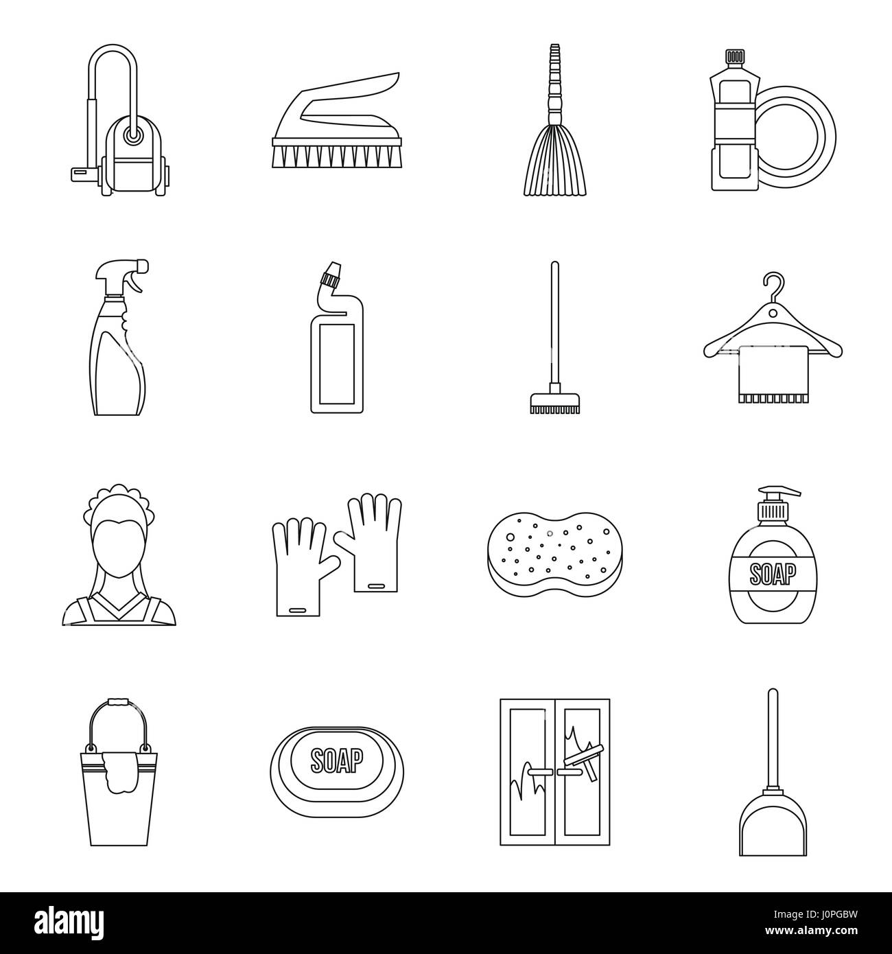 Cleaning window black line Cut Out Stock Images & Pictures - Alamy