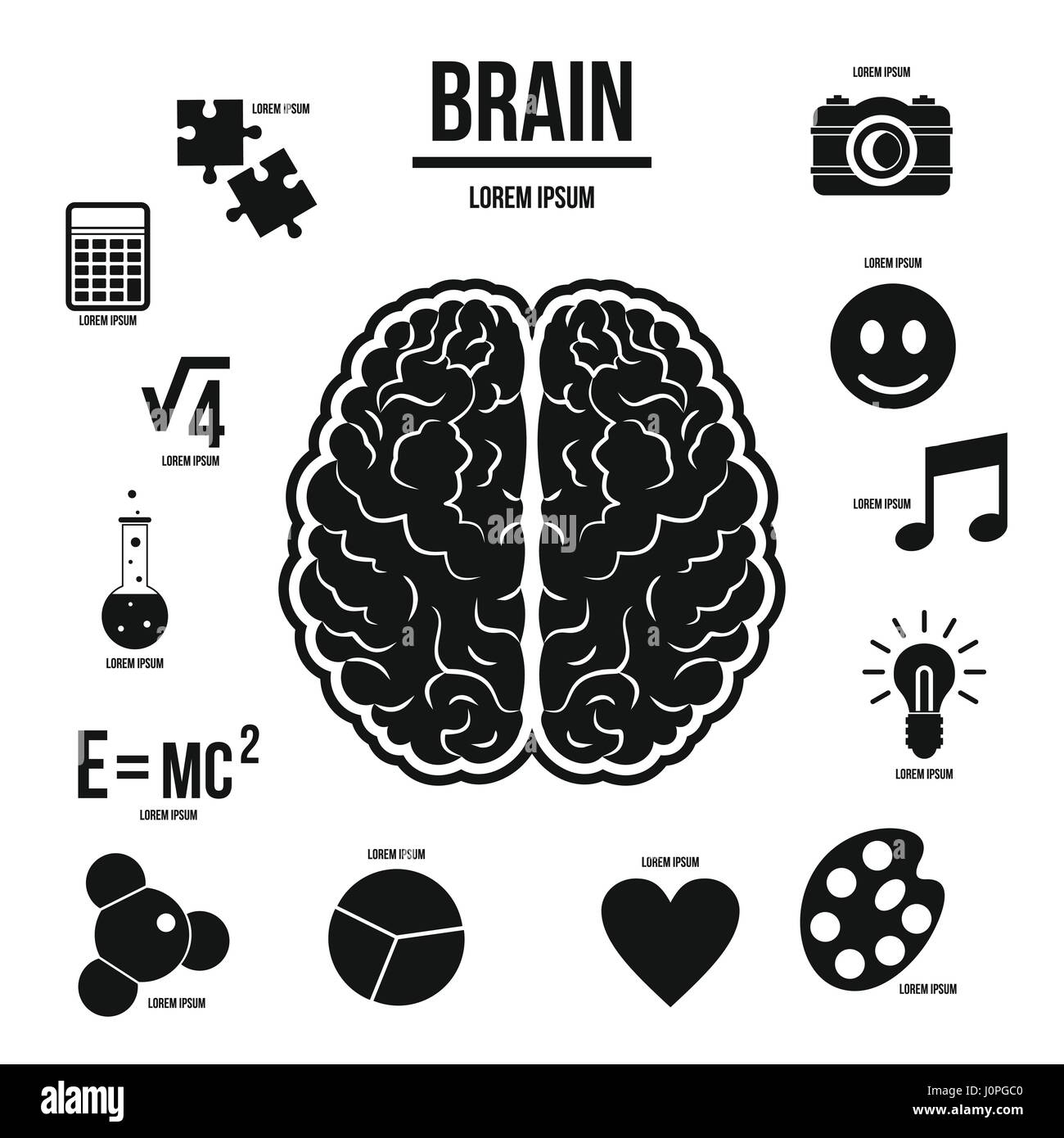Human brain infographics set, simple style Stock Vector Image & Art - Alamy