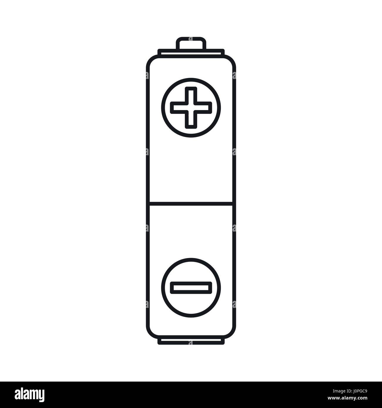 Battery icon, outline style Stock Vector Image & Art - Alamy