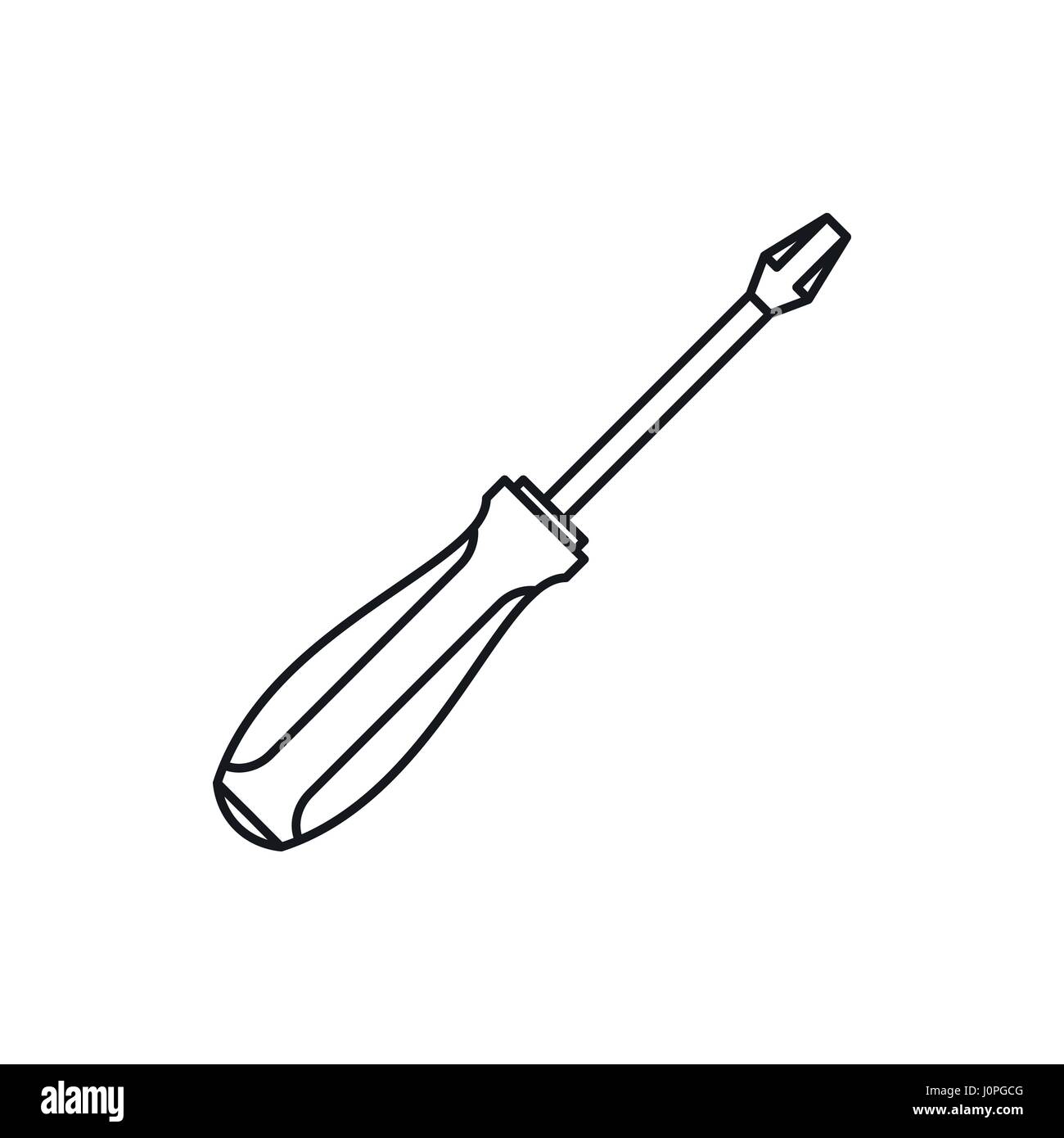 Screwdriver icon, outline style Stock Vector Image & Art - Alamy