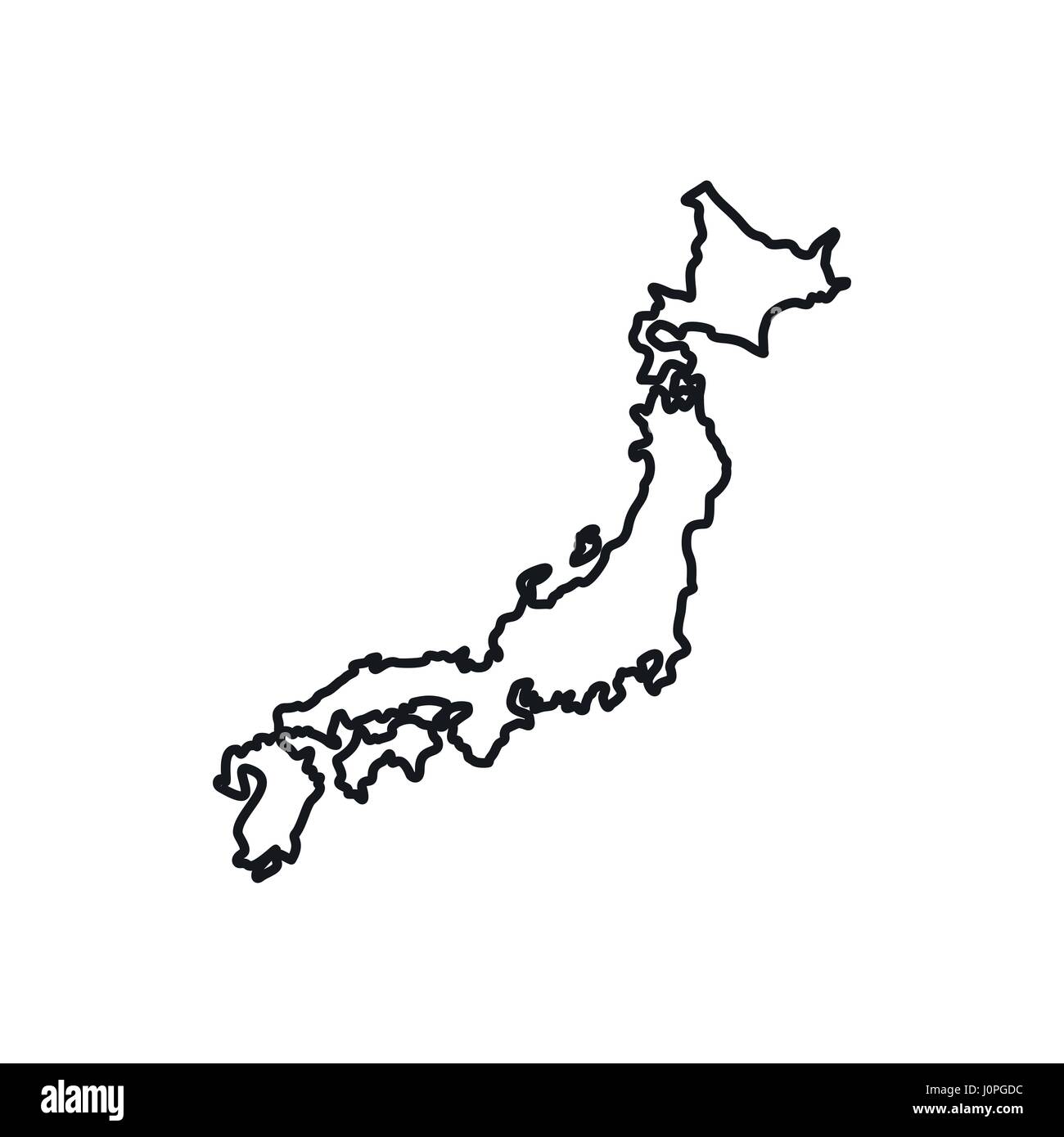 Japan map icon, outline style Stock Vector Image & Art - Alamy