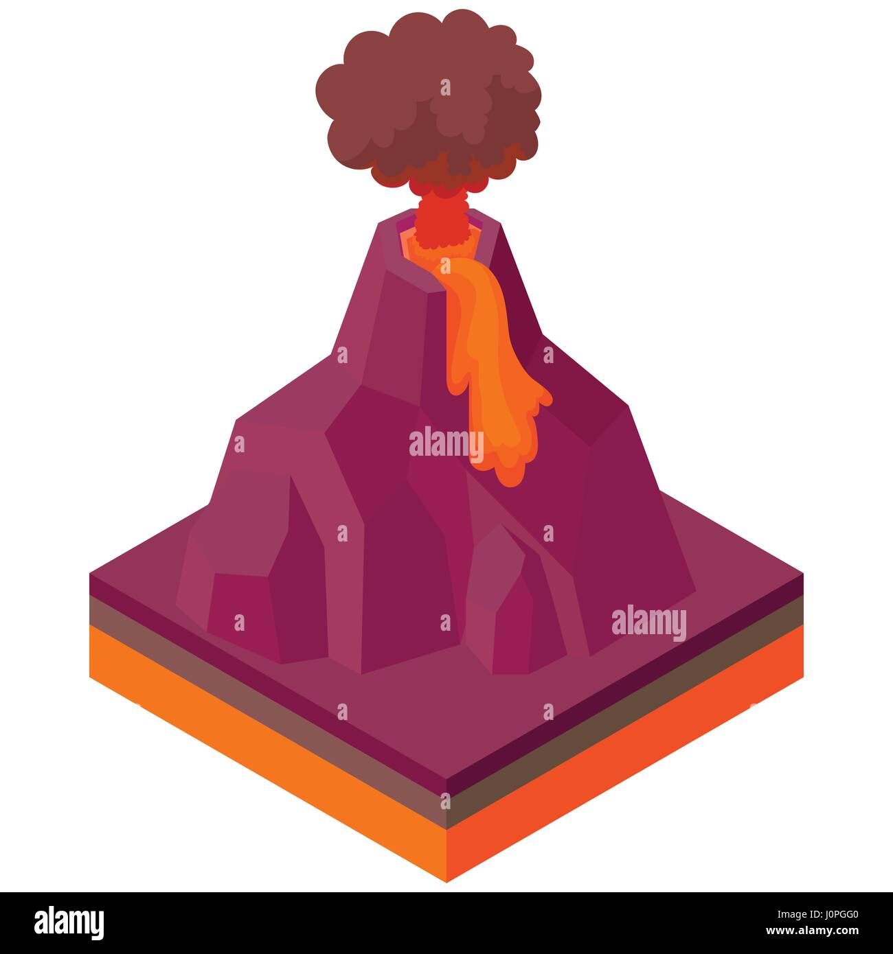 Erupting cartoon volcano color hi-res stock photography and images - Alamy